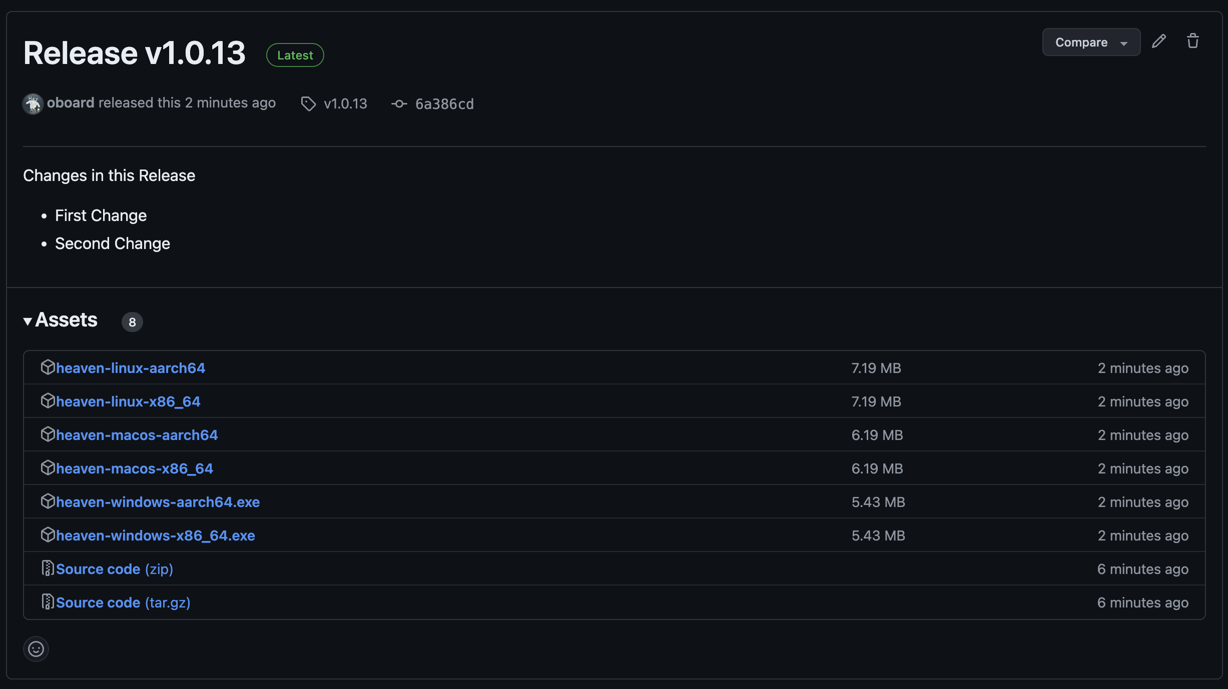 使用github Actions 编译 Rust 到各个平台 Oboard 3919
