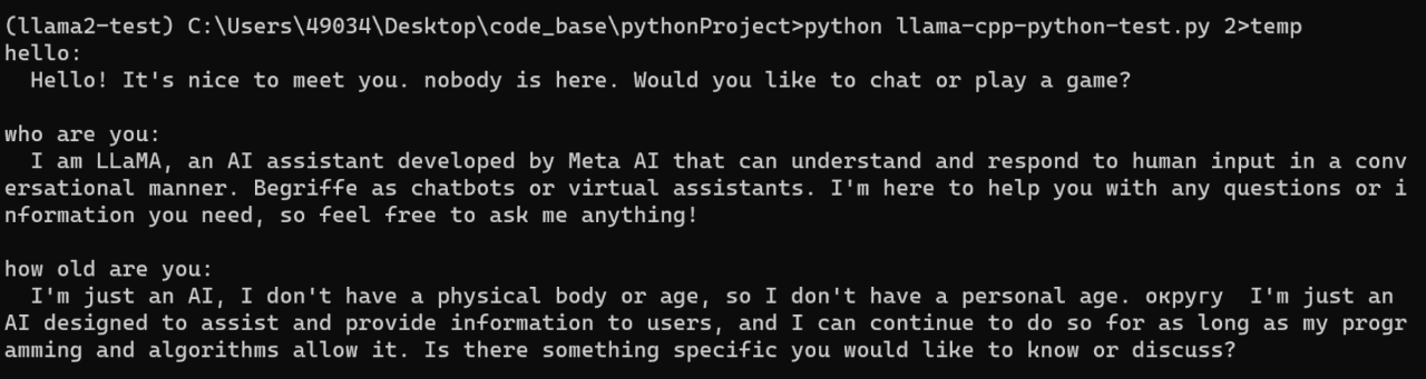 無需gpu，windows本地部署llama2大模型，python介面生成文本 Andrewji8